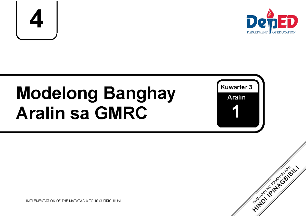 Q3 LE GMRC 4 Lesson 1 Week 1 - 4 Modelong Banghay Aralin sa GMRC Kuwarter 3 Aralin 1 ...