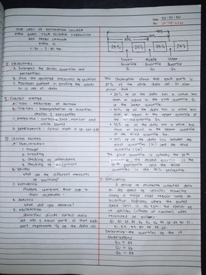Lesson Plan Percentiles in Group Data Math 10 - Secondary education - Studocu