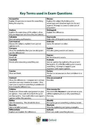 Practical 1 Safety - Key Terms in marking of examinations - EXECUTE ...