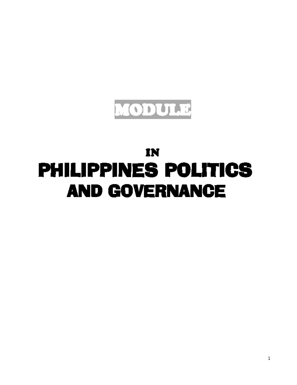 Philippine politics and governance 4 pdf free - MODULE IN PHILIPPINES ...