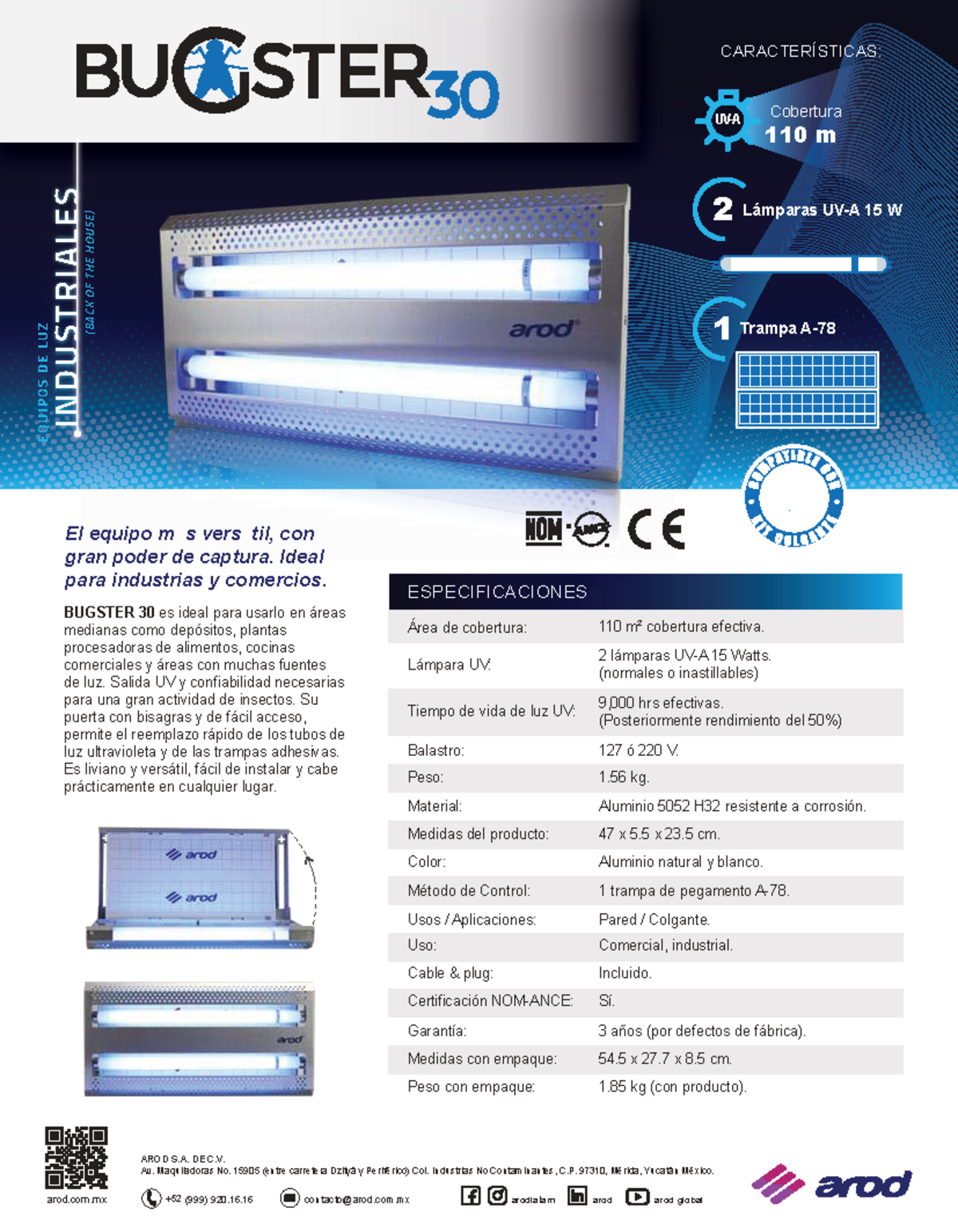 Ficha Técnica Bugster 30: Características y Especificaciones (110 m² ...