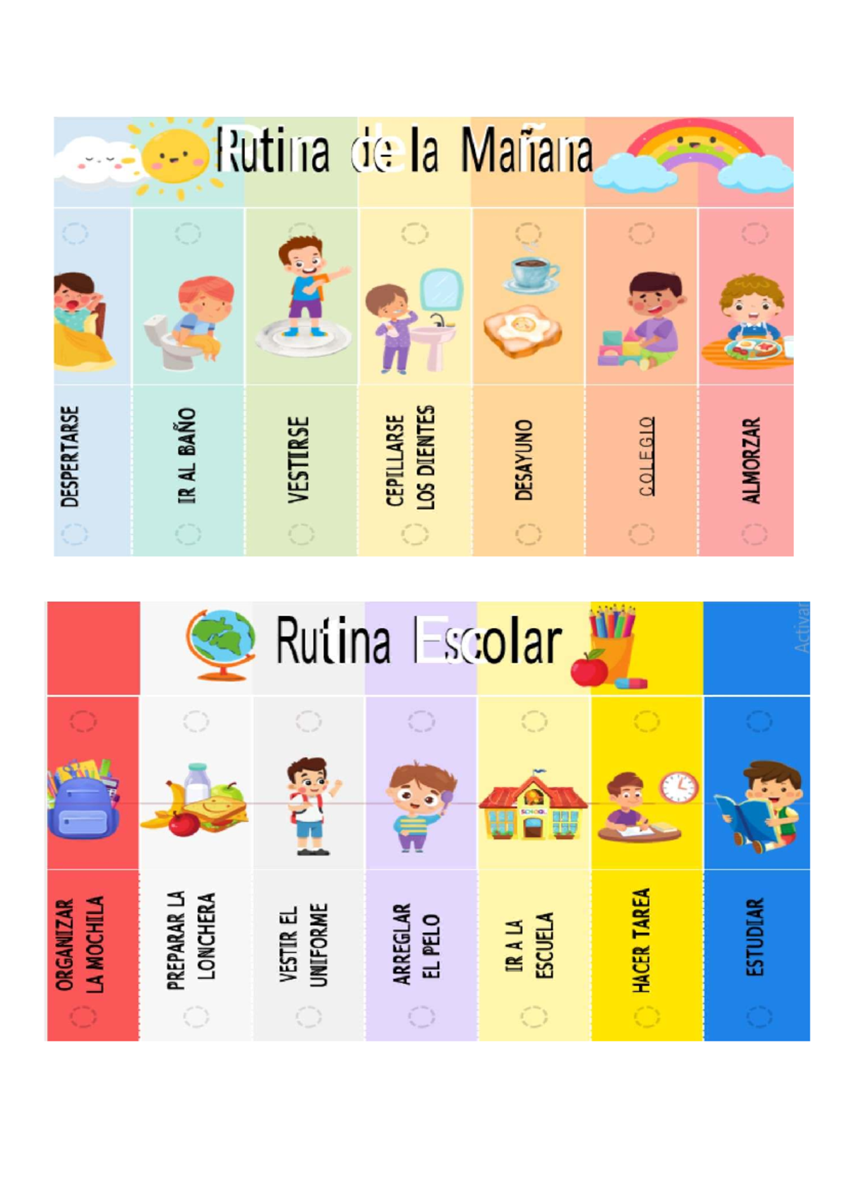Rutinas Diarias para la Escuela y Actividades Extras - Studocu