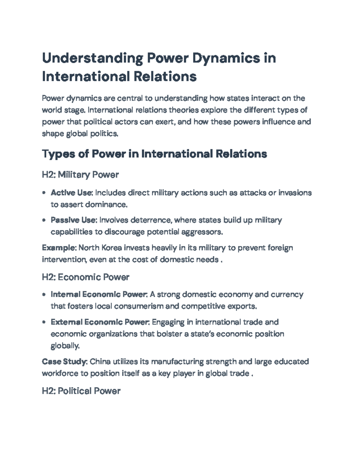 Understanding Power Dynamics in International Relations (INT 101 ...