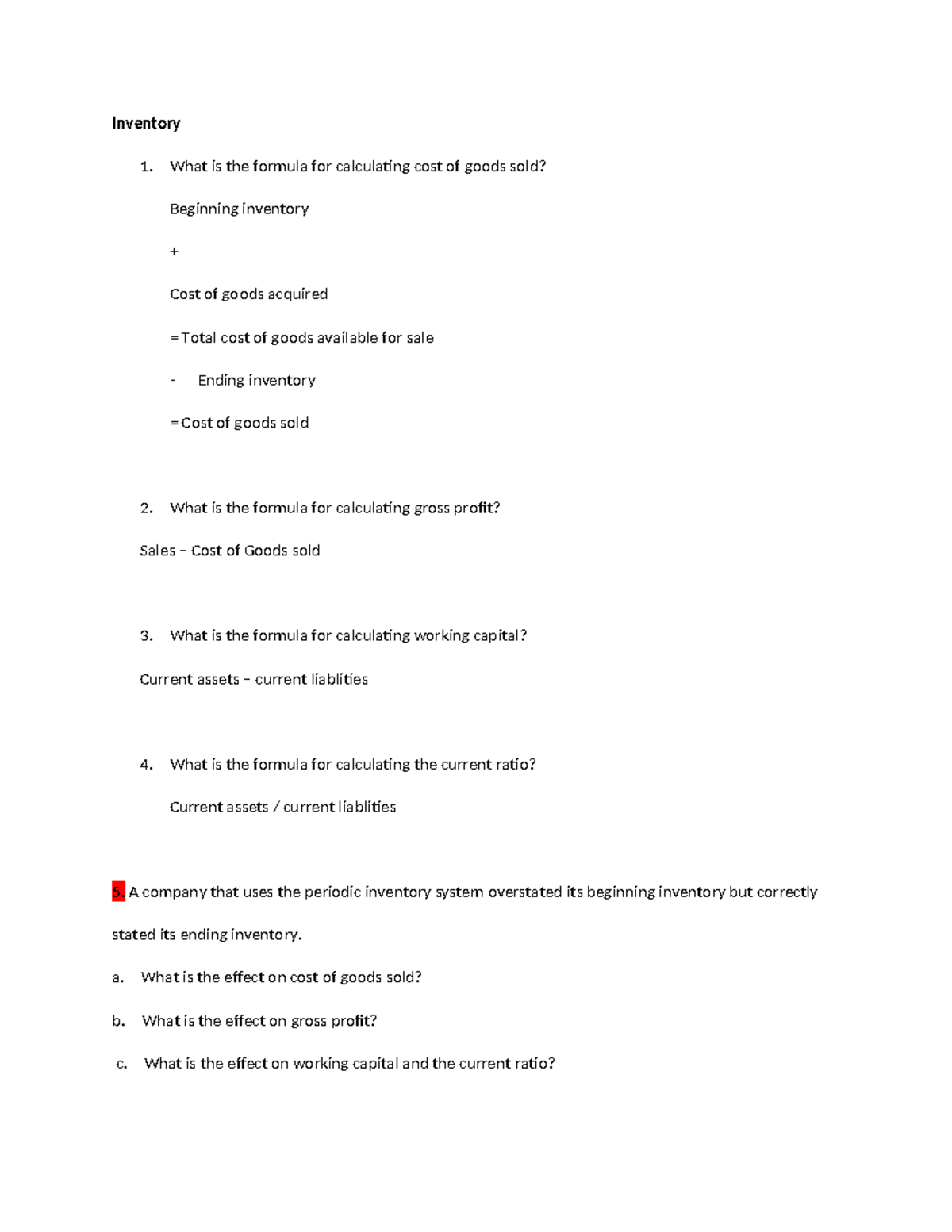 D103 Final Exam Practice Set: 40 Questions on Inventory Management ...