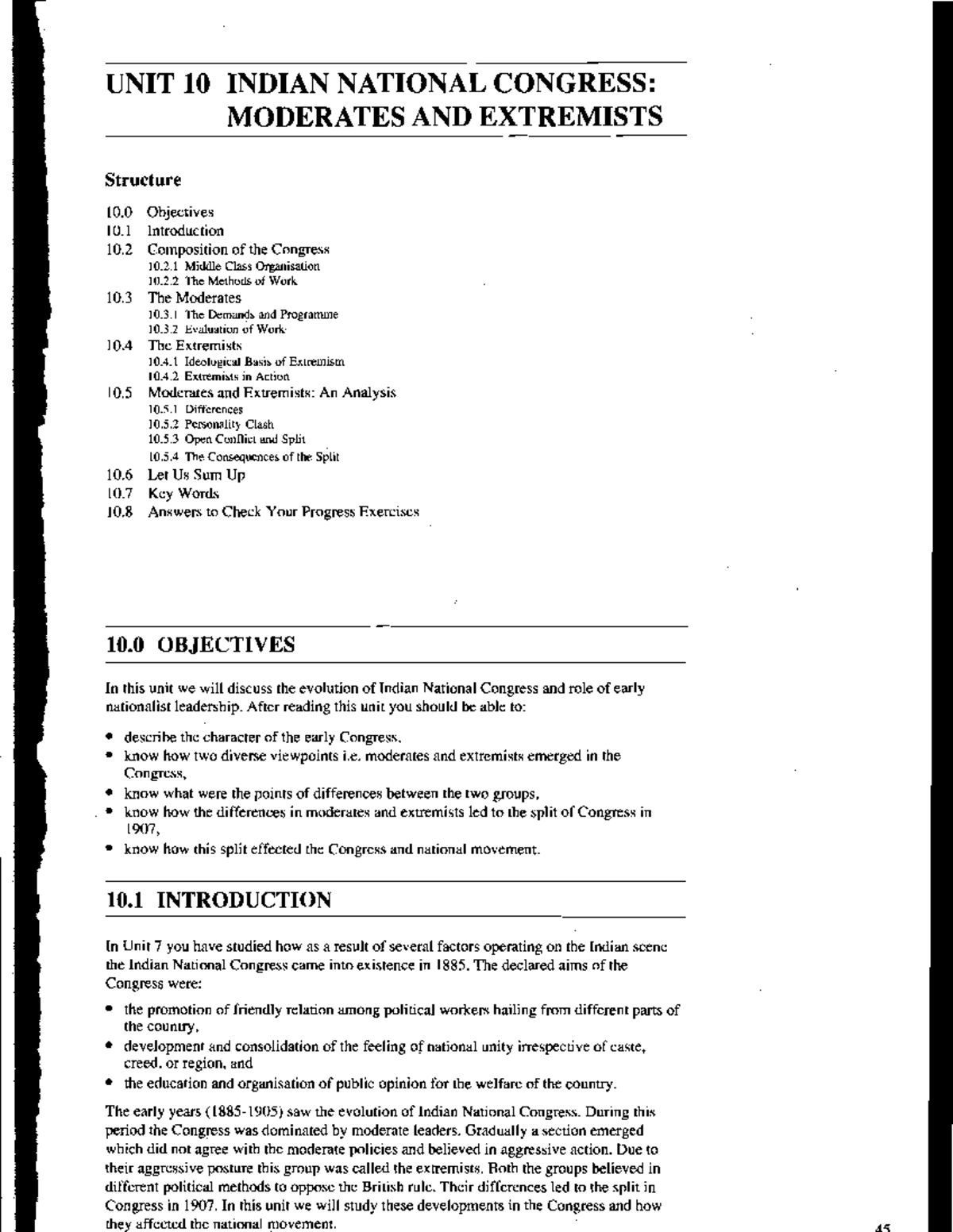 Unit 10 - Overview of Indian National Congress: Moderates vs ...