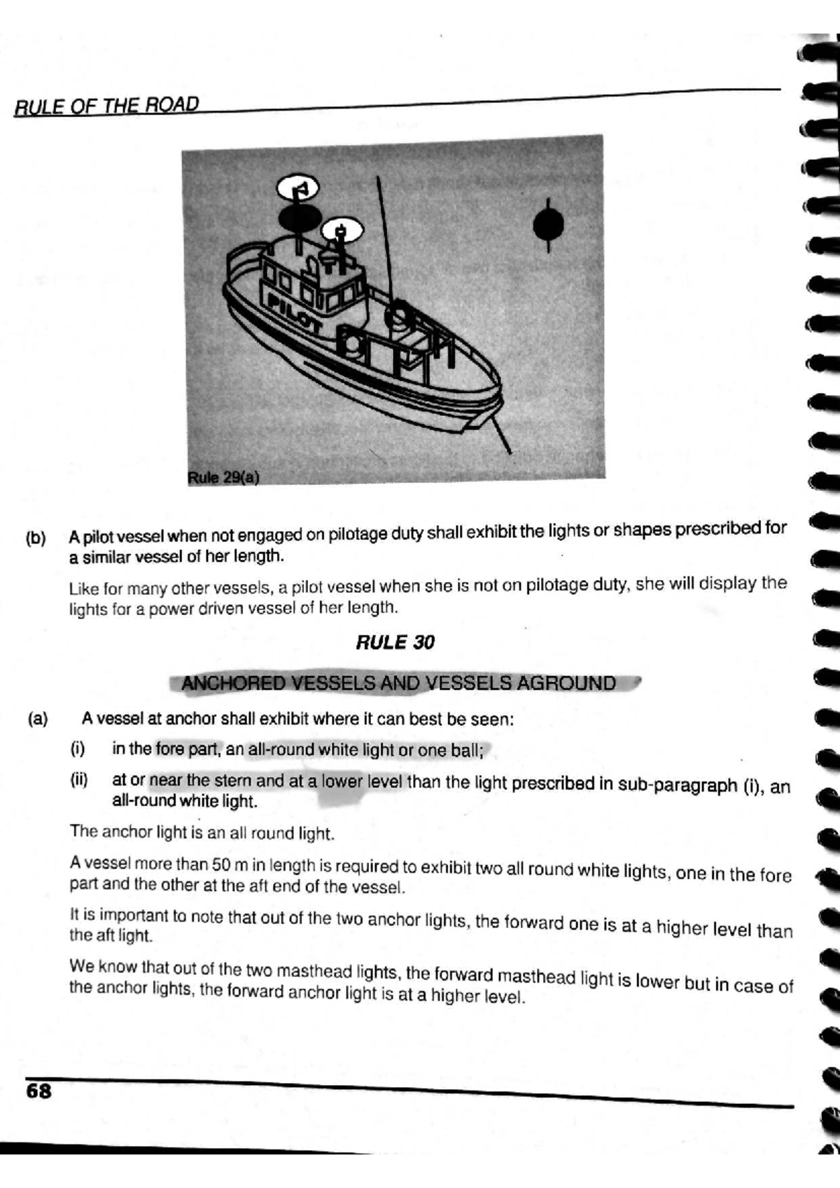 Rules of the Road: Pilot and Anchored Vessel Regulations - Studocu