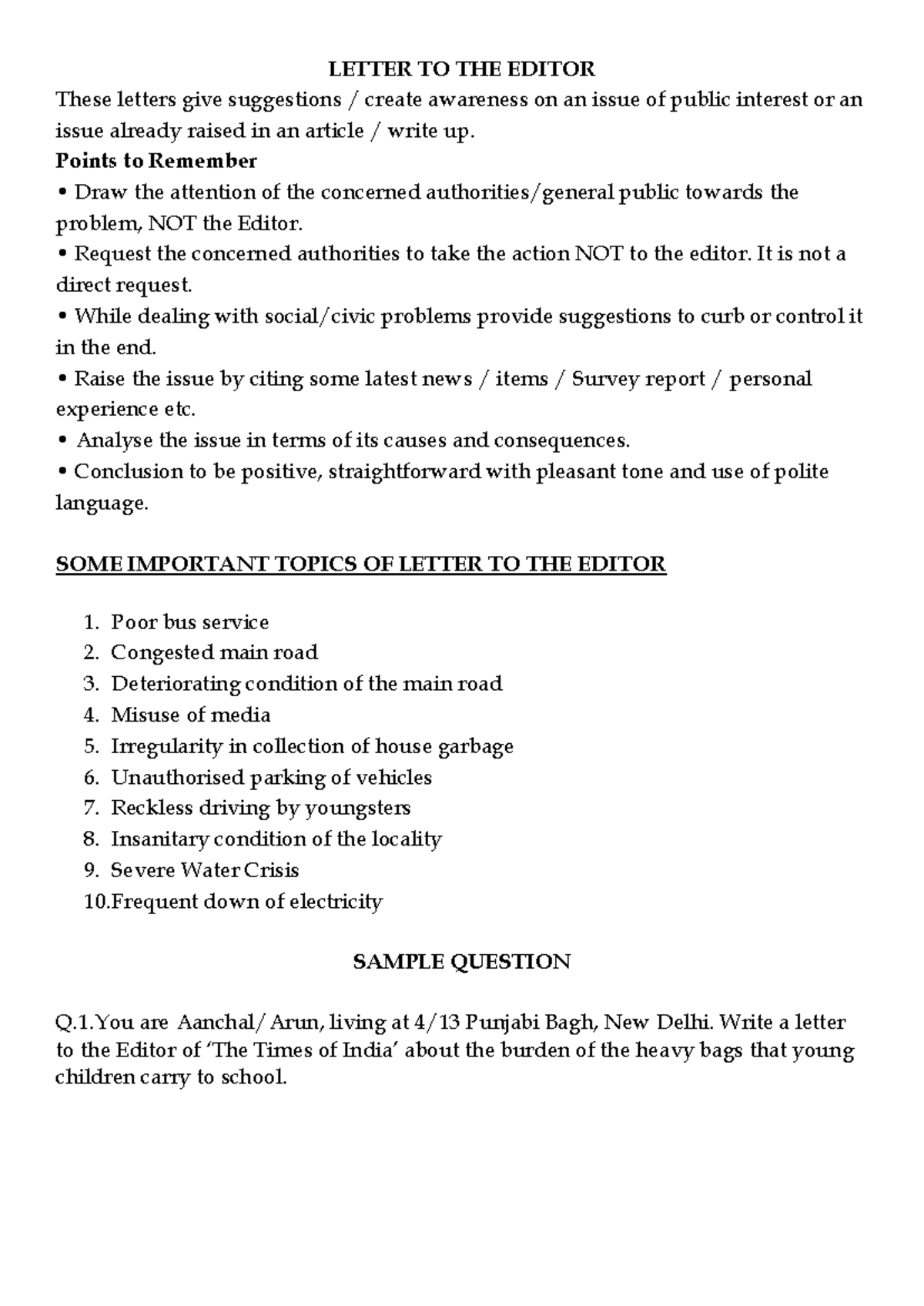 Letter to the Editor (XII): Addressing Civic Issues and Public Concerns ...