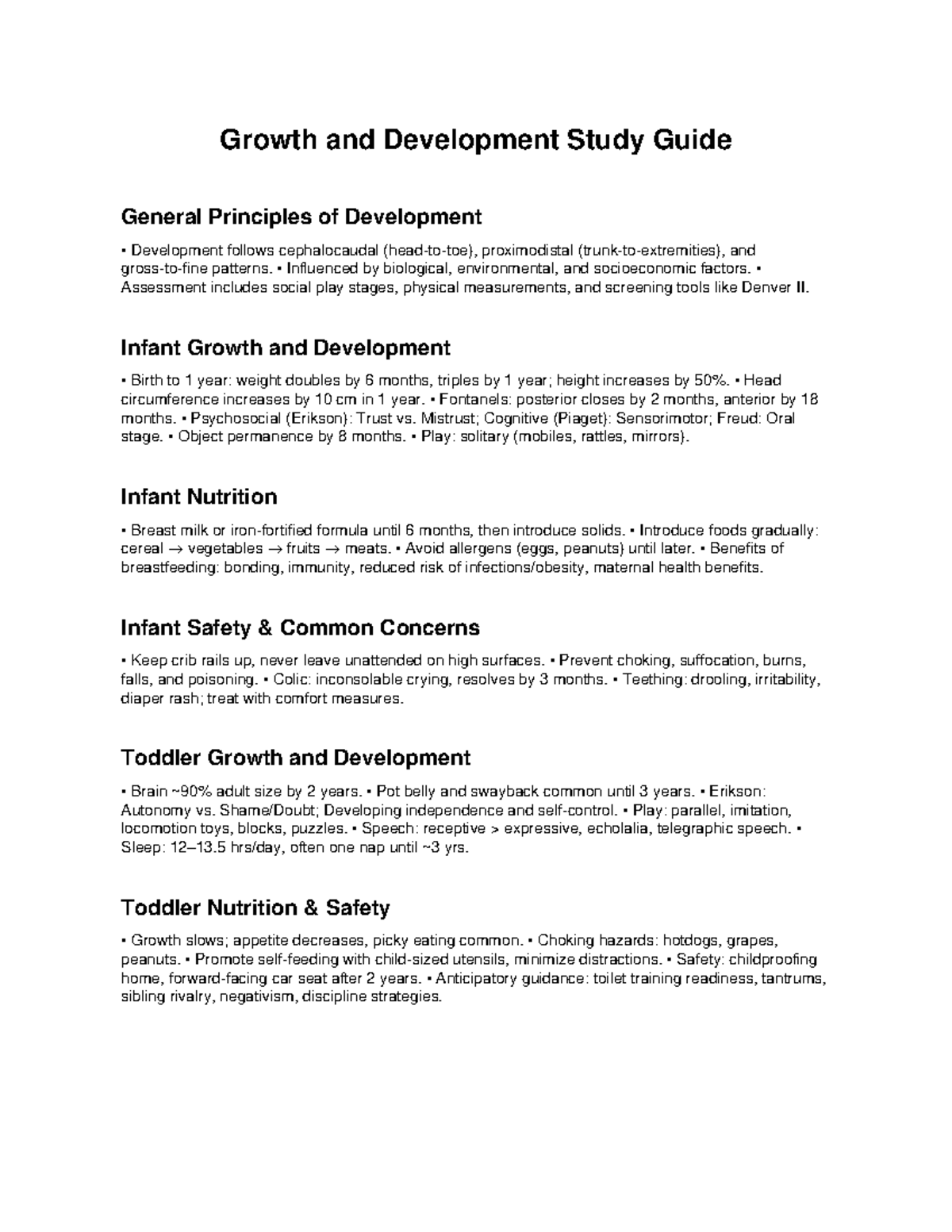 Growth & Development Study Guide: Key Principles & Stages - Studocu