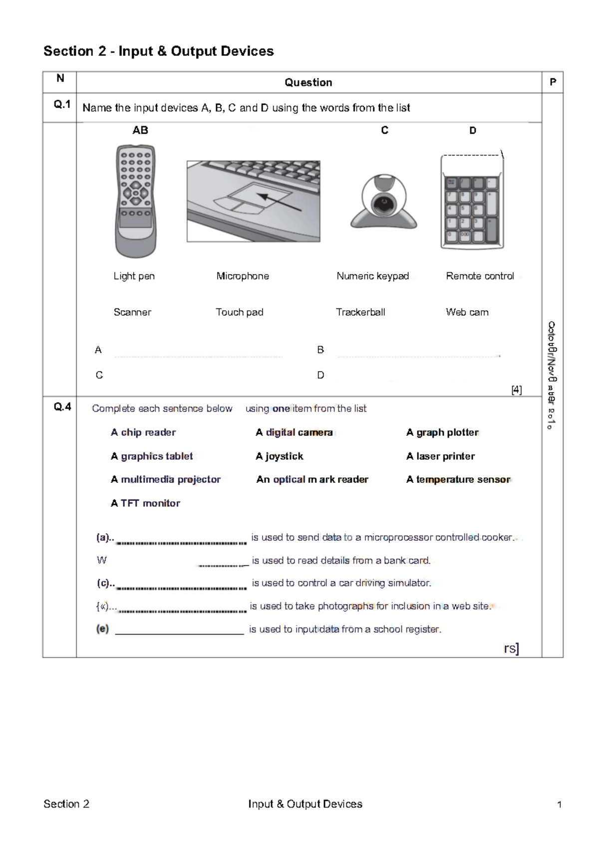 138659391-Section-2-Input-and-Output-Devices OCR - Section 2 - Input ...