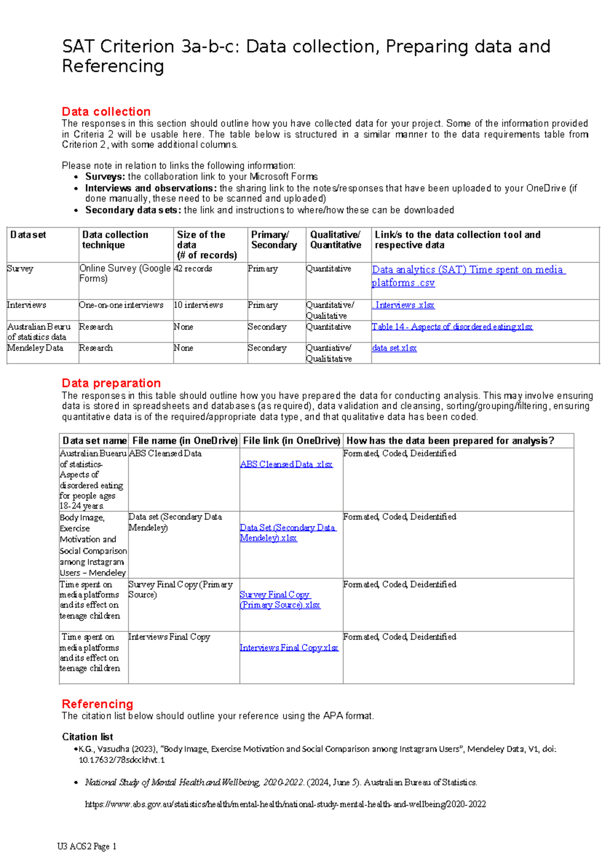 SAT Criterion 3: Data Collection, Preparation, and Management Guide ...
