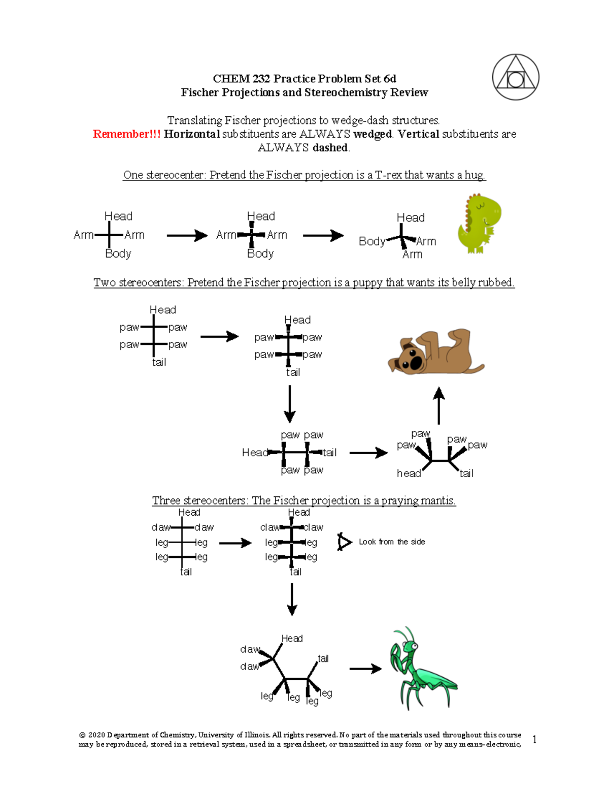 CHEM 232 Practice Problems: Fischer Projections & Stereochemistry - Studocu