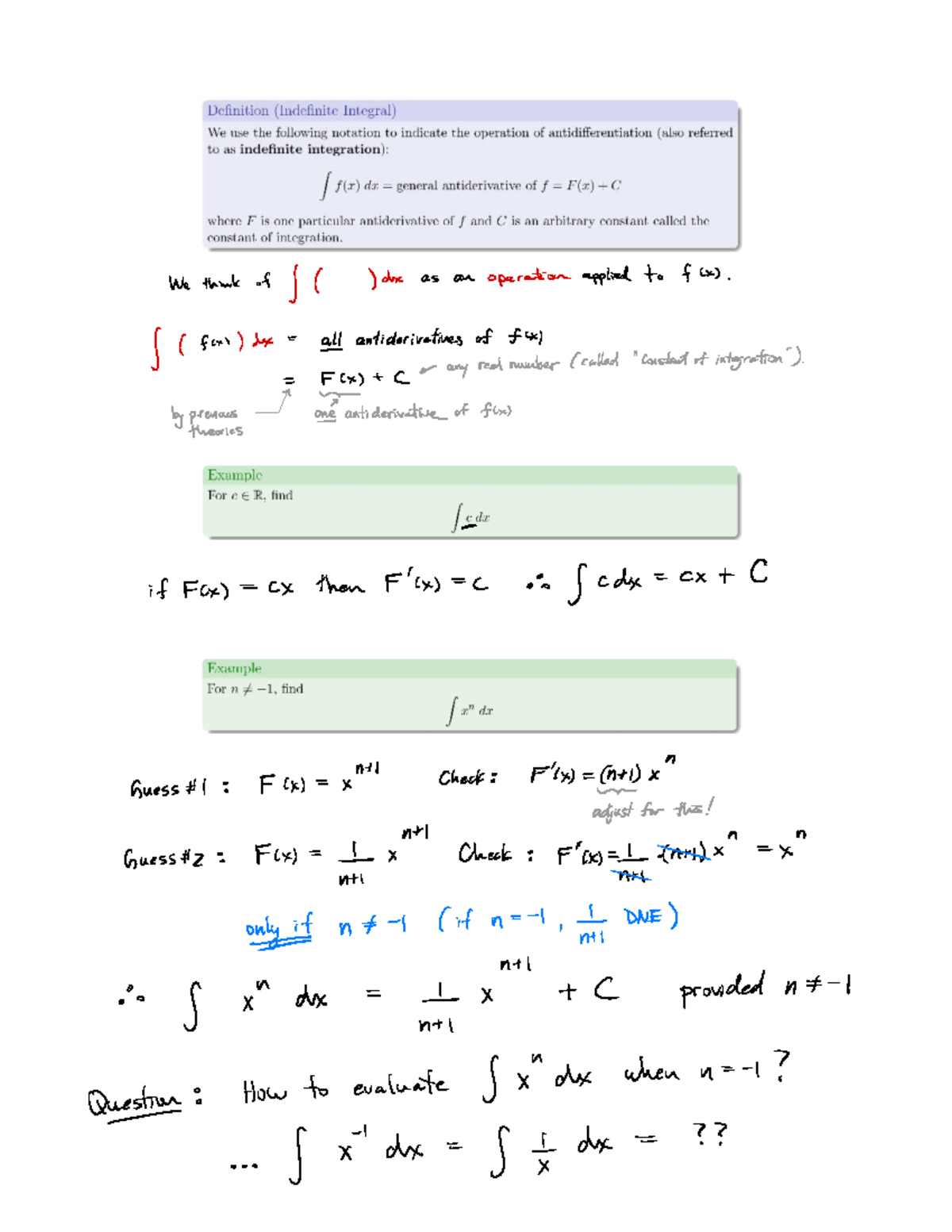 Math 154 Lecture 18: Indefinite Integration and Antiderivatives - Studocu
