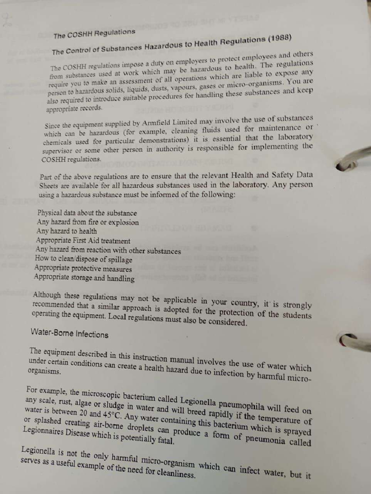 COSHH Compliance and Safety Guidelines for HT33 Shell and Tube Heat ...