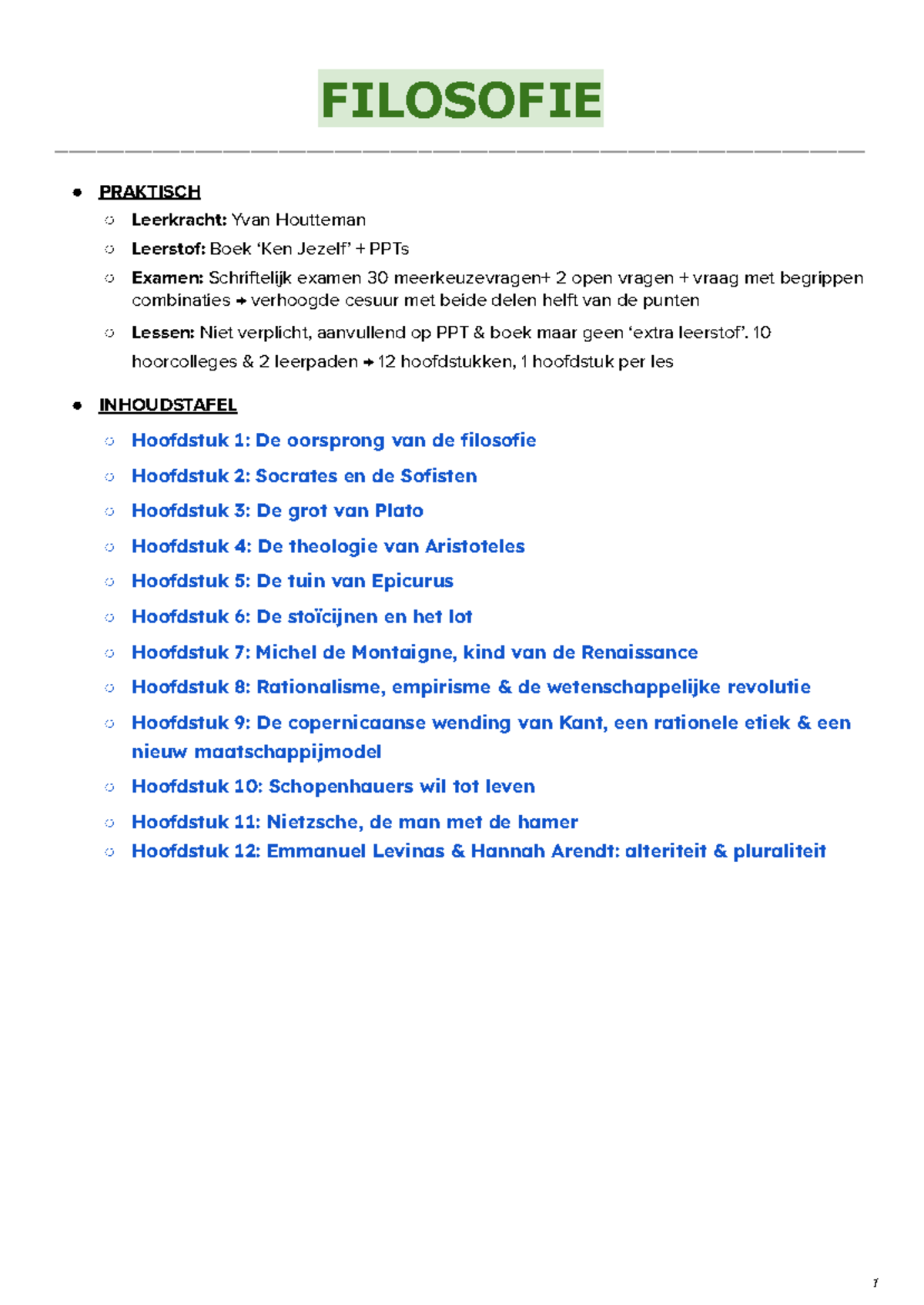 Mogelijke examenvragen Filosofie - FILOSOFIE - Studocu