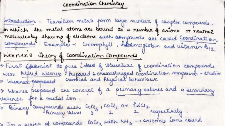 Coordination Compounds: Theory and Examples in Chemistry - Studocu