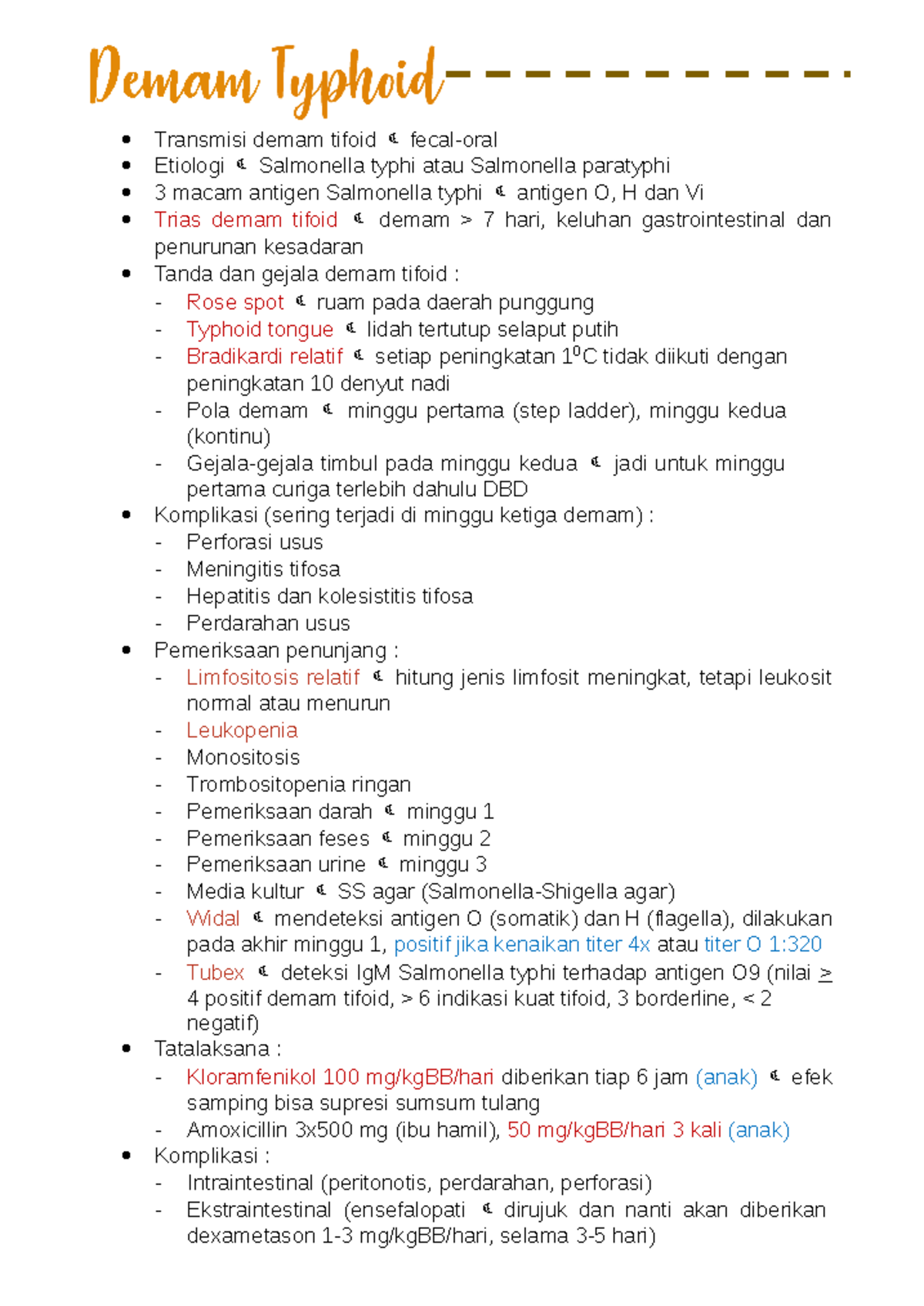 Demam Typhoid, Rubeola, Rubella & Roseola: Penjelasan & Gejala - Studocu