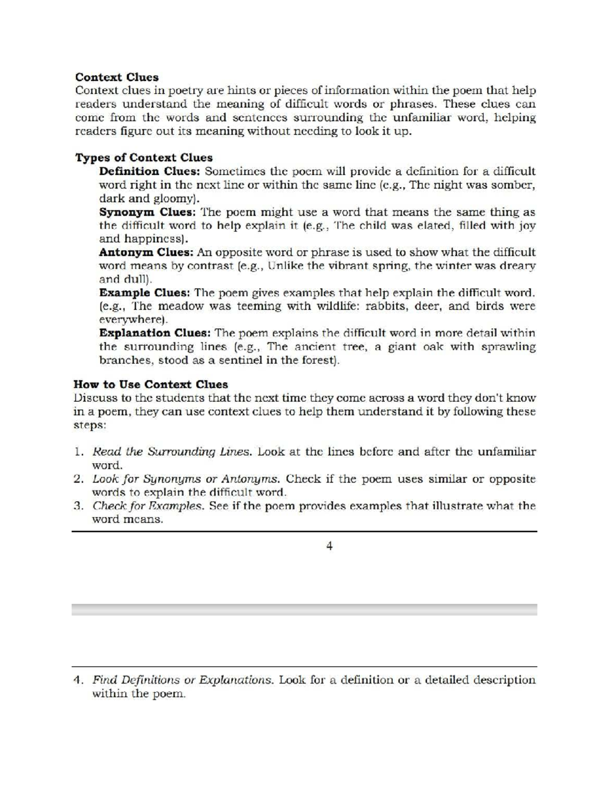 Context Clues in Poetry: Understanding Difficult Words - Studocu