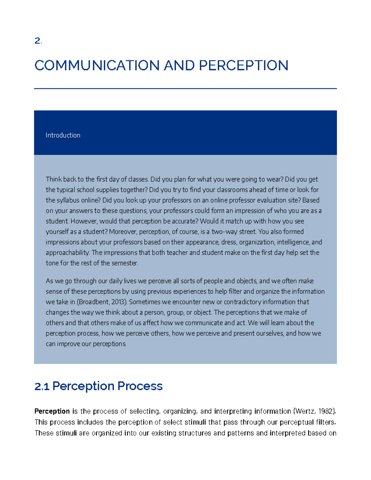 Self-Concept and Communication: Understanding Perception Processes ...