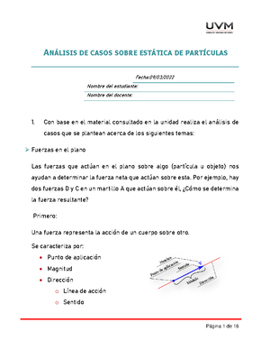 Actividad 1. Estática Y Dinámica - Actividad 1. Fuerzas en el Plano. [Subtítulo del documento ...