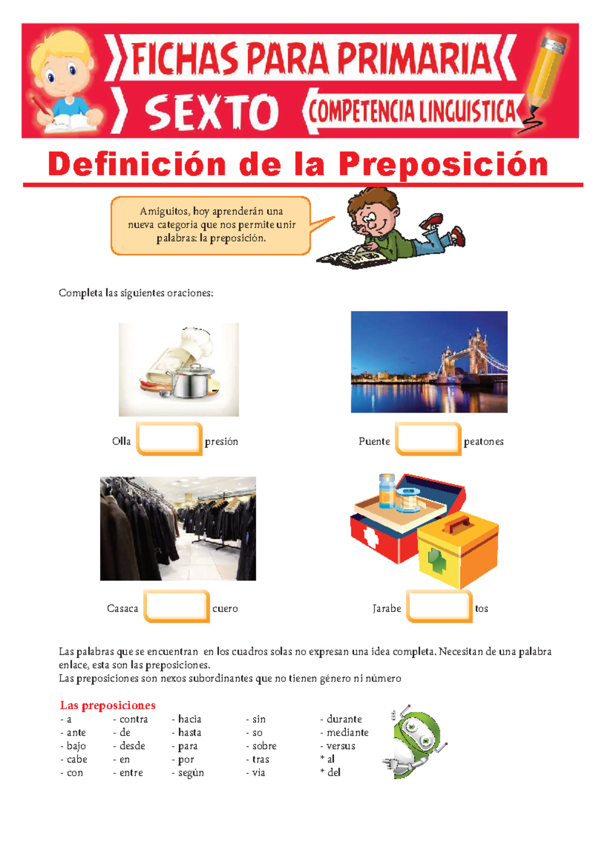 Definición y Usos de la Preposición en Español - Studocu