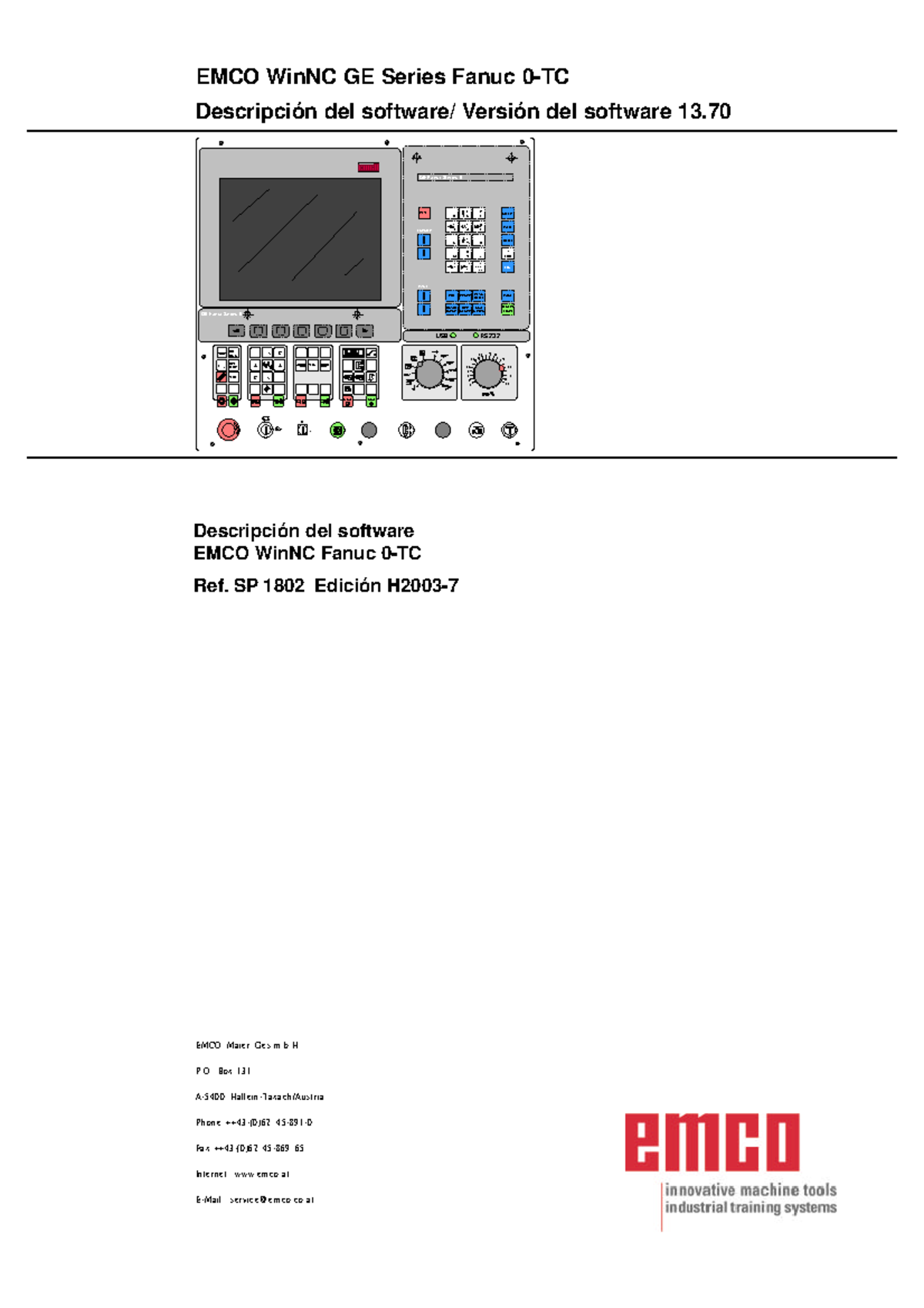 EMCO WinNC GE Fanuc Software Overview and Key Functions - Studocu