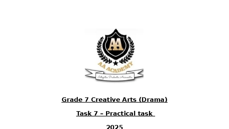 Grade 7 Creative Arts Practical drama - Grade 7 Creative Arts (Drama ...