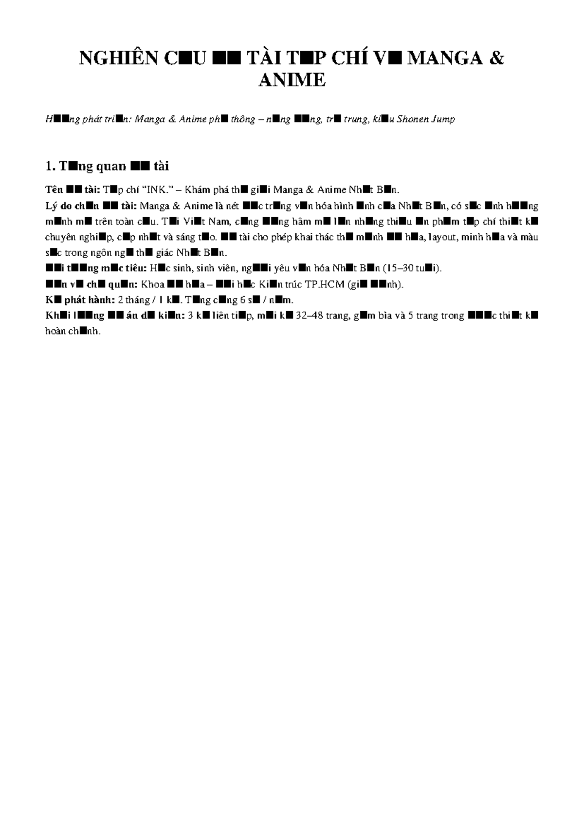 Nghiên Cứu Đề Tài Tạp Chí Manga Anime - Unicode - Studocu