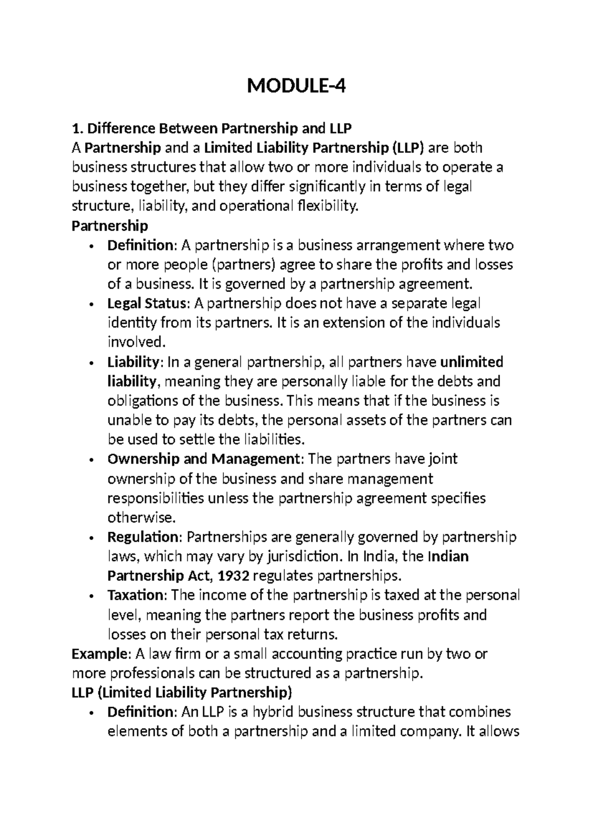 LAW Module-4 - business law notes sem 3 - MODULE- 1. Difference Between ...