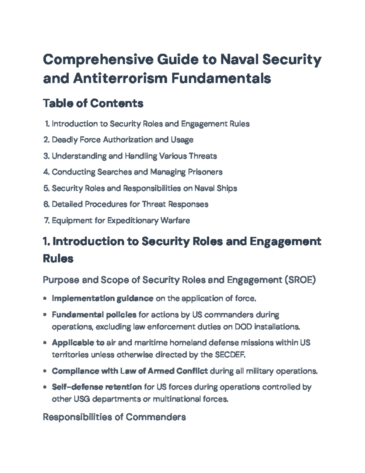 Naval Security and Antiterrorism Fundamentals Guide (Navy 101 ...