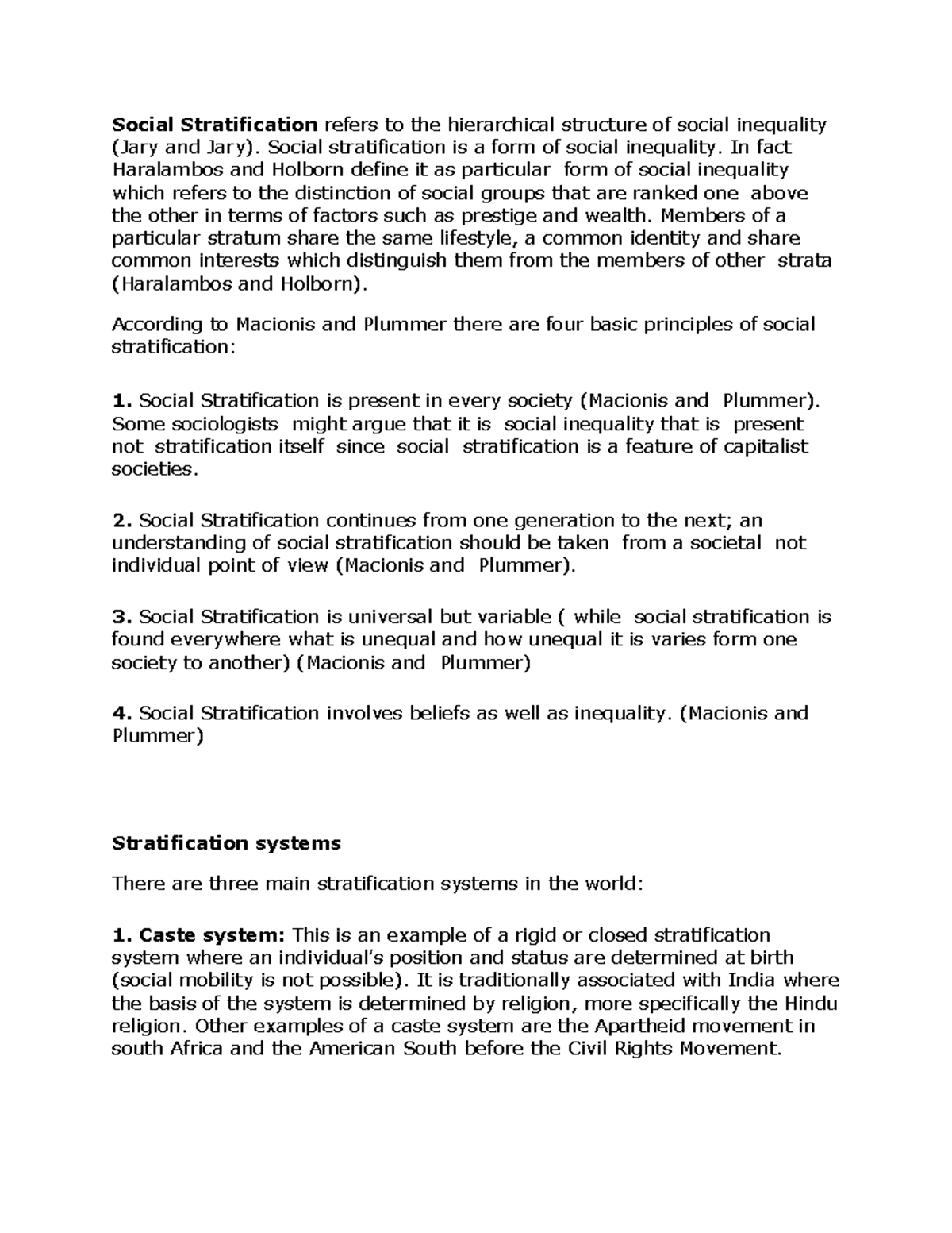 Social Stratification: CAPE Sociology Unit 1 Module 3 Insights - Studocu