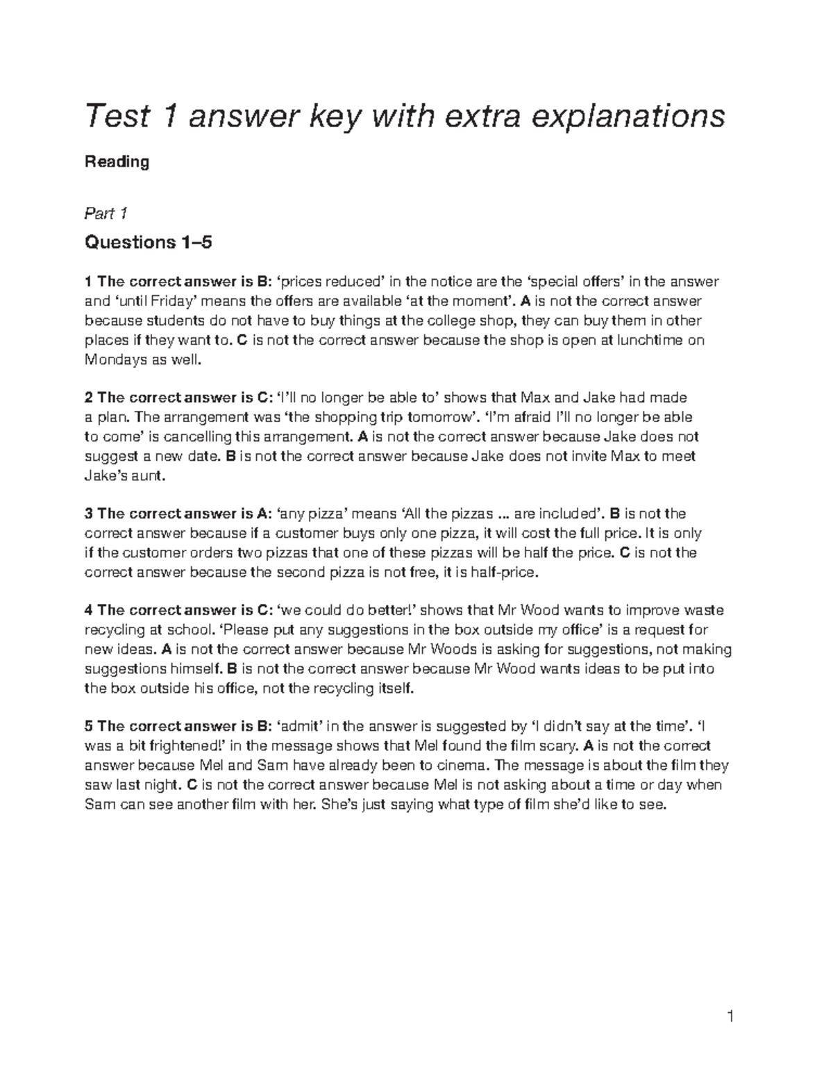 Stage 7 English Progression Test P1 Mark Scheme 2024 - Studocu