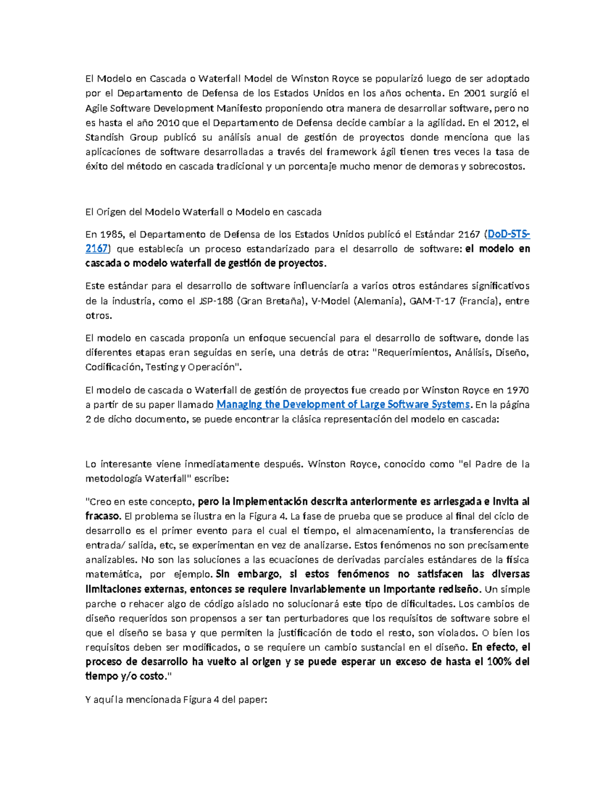 Modelo Waterfall - Direccion - El Modelo en Cascada o Waterfall Model ...