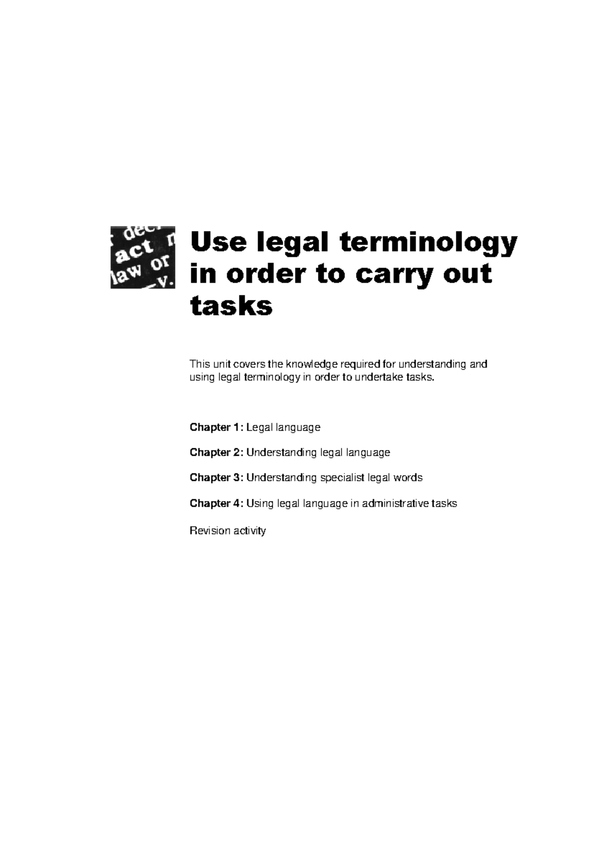 Lesson 7: Understanding and Using Legal Terminology - Studocu