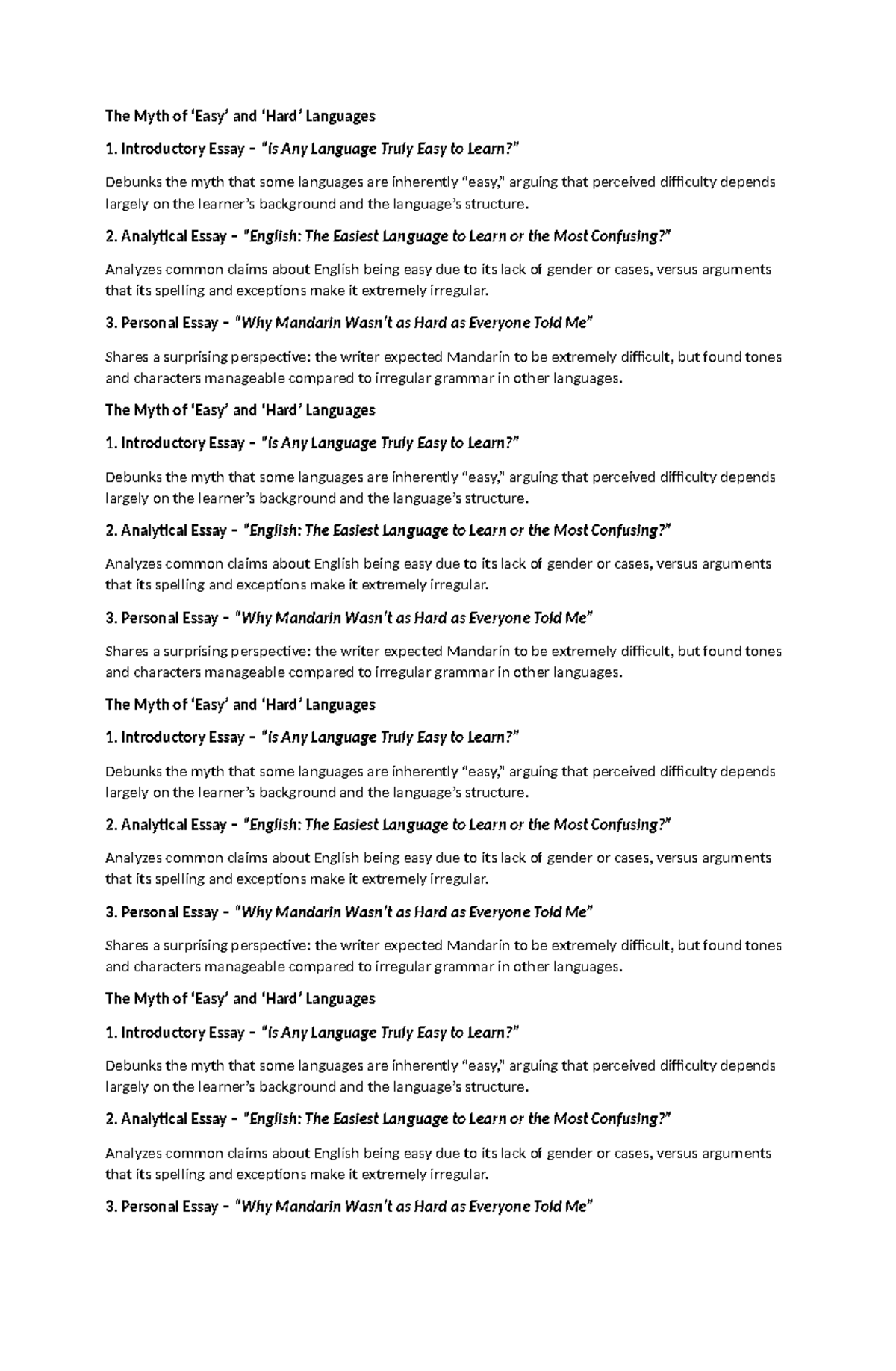 The Myth of Hard Languages: Analyzing Language Difficulty - Studocu