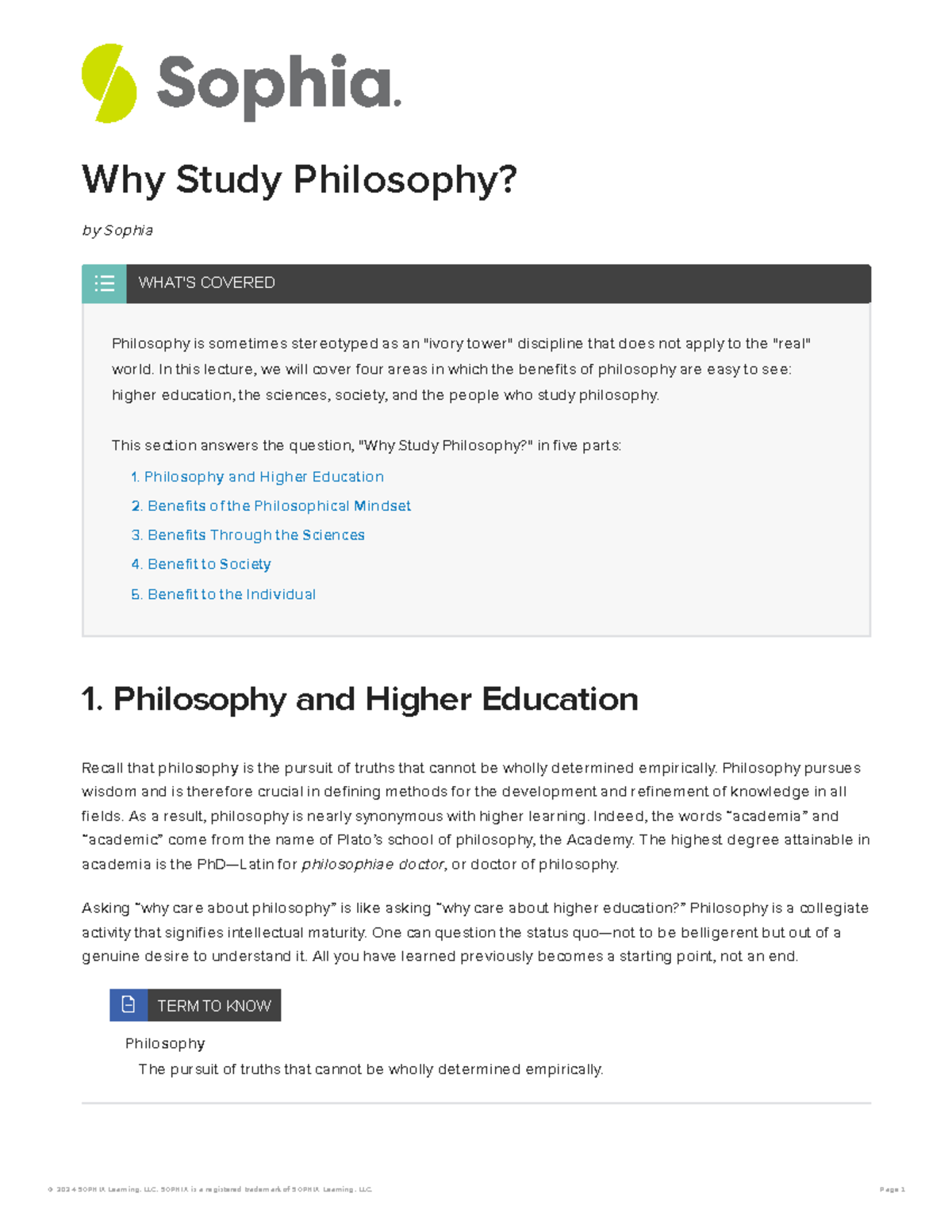 1.1.2 why-study-philosophy - Why Study Philosophy? by Sophia Philosophy ...