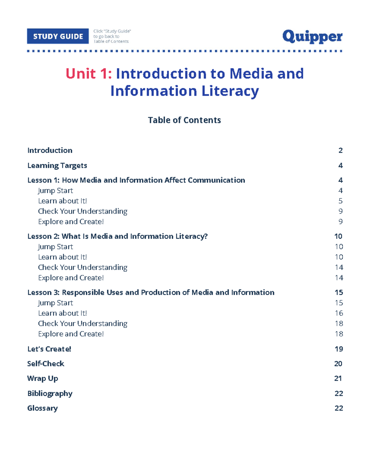 GRADE 11/12 MIL Unit 1: Intro to Media and Information Literacy - Studocu