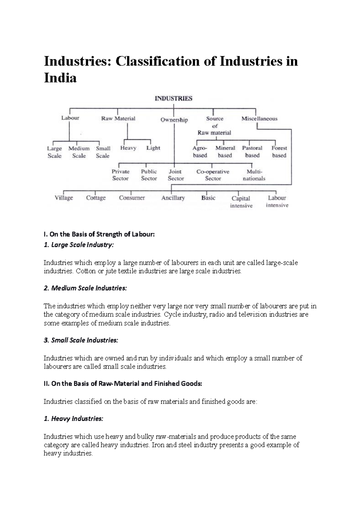 Classification of Industries in India [5981] - Detailed Overview - Studocu