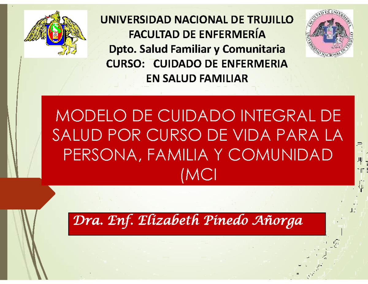 Modelo de Cuidado Integral de Salud para Persona, Familia y Comunidad ...