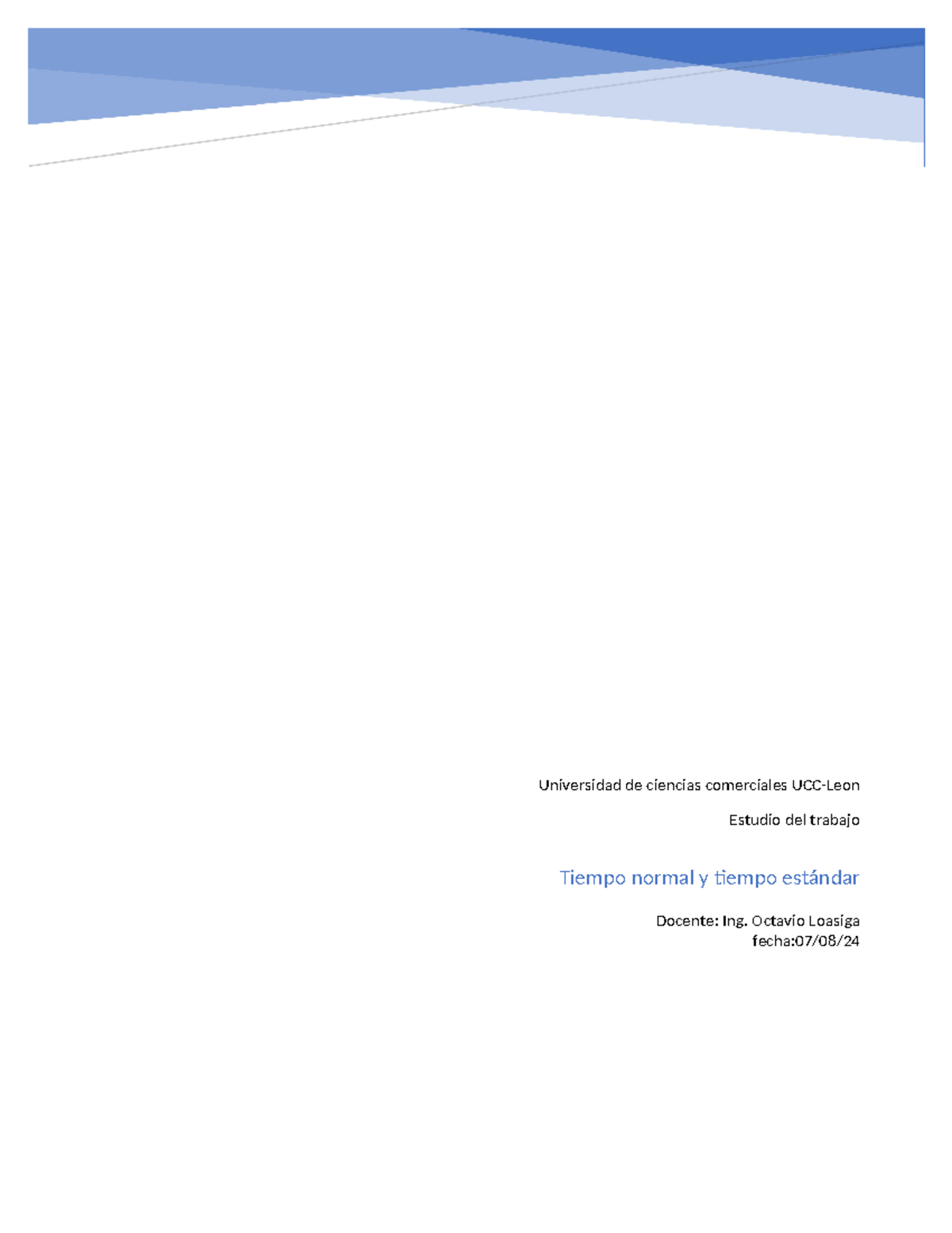 Ejercicios de Tiempo Normal y Estándar en Estudio del Trabajo UCC-L ...