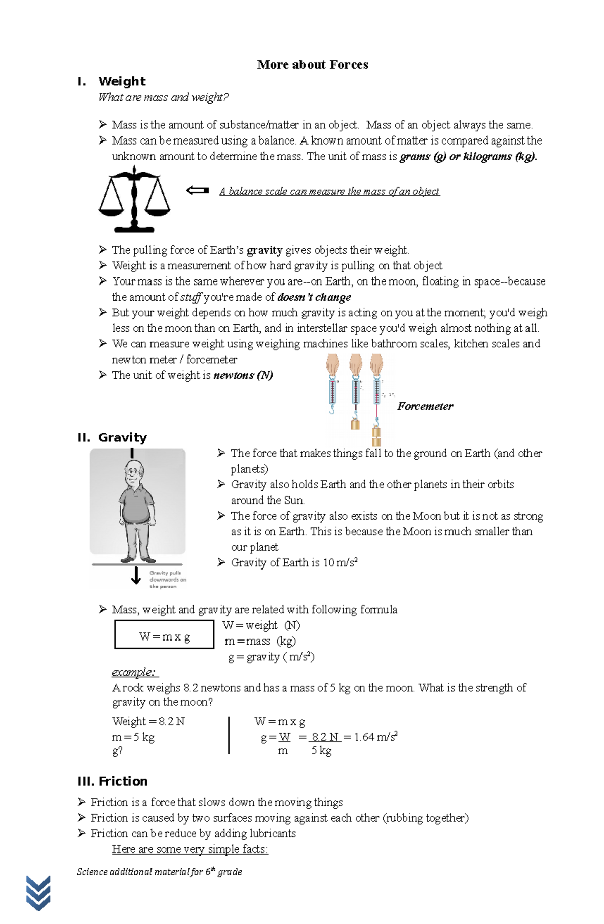 Understanding Forces in Science - Grade 6 - Studocu