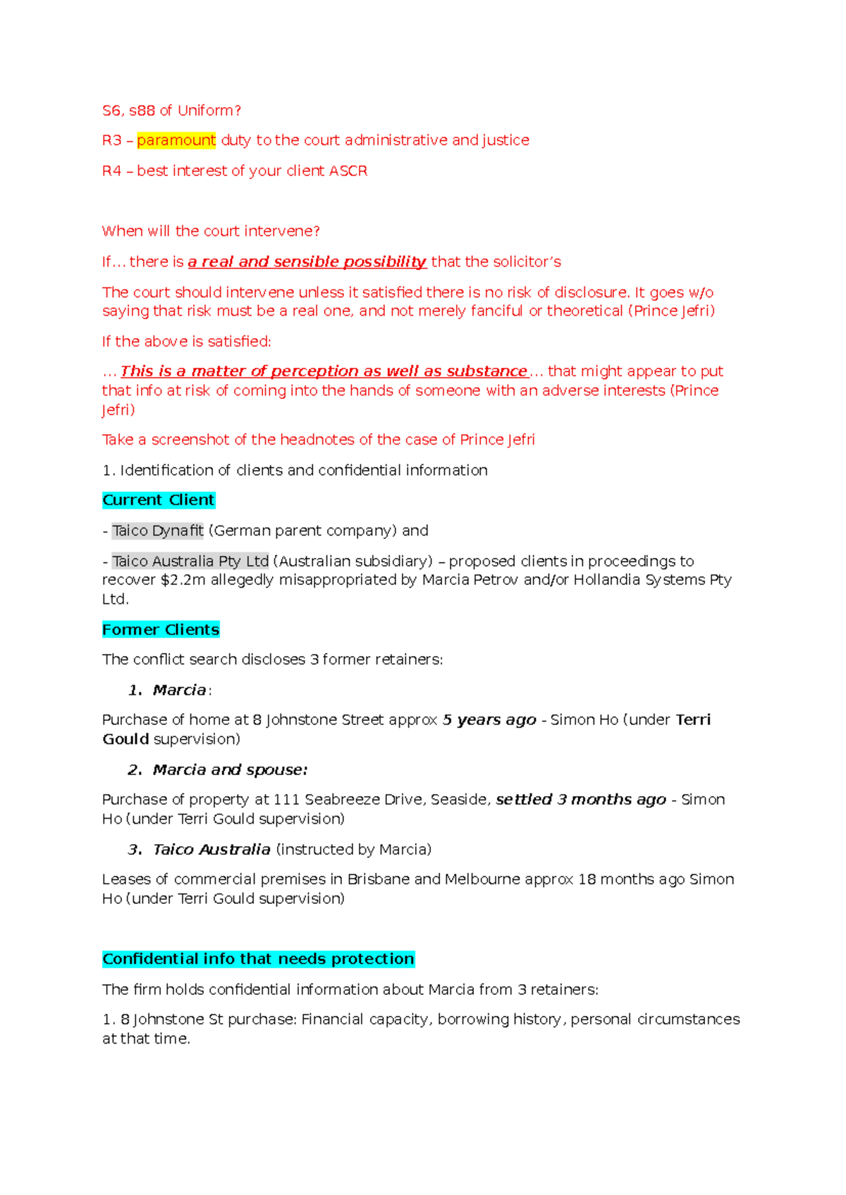 S6, S88 Uniform R3: Court Intervention & Confidentiality Issues in ASCR ...