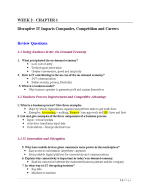 Chapter 3 - Tutorial Solutions - WEEK 4 - Chapter 3 Data Management, Business Intelligence, and ...