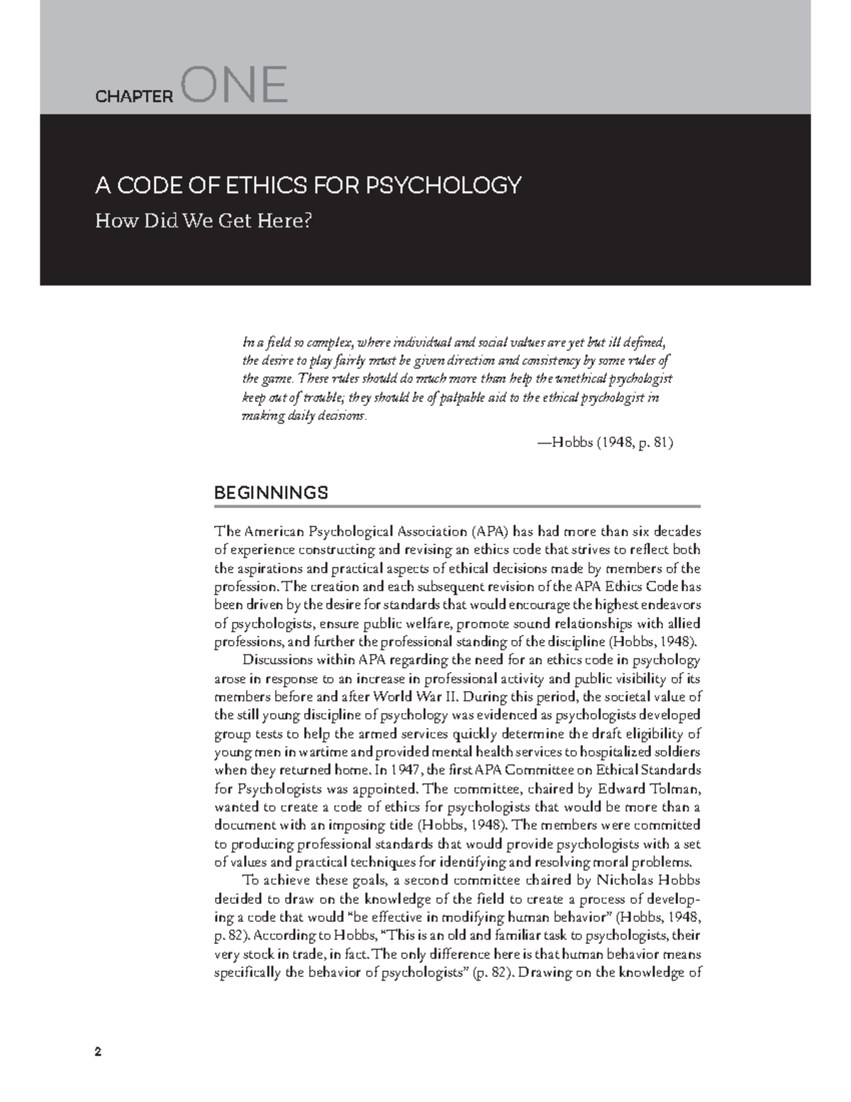 Ethics Code for Psychologists: Principles, Standards, and Applications ...