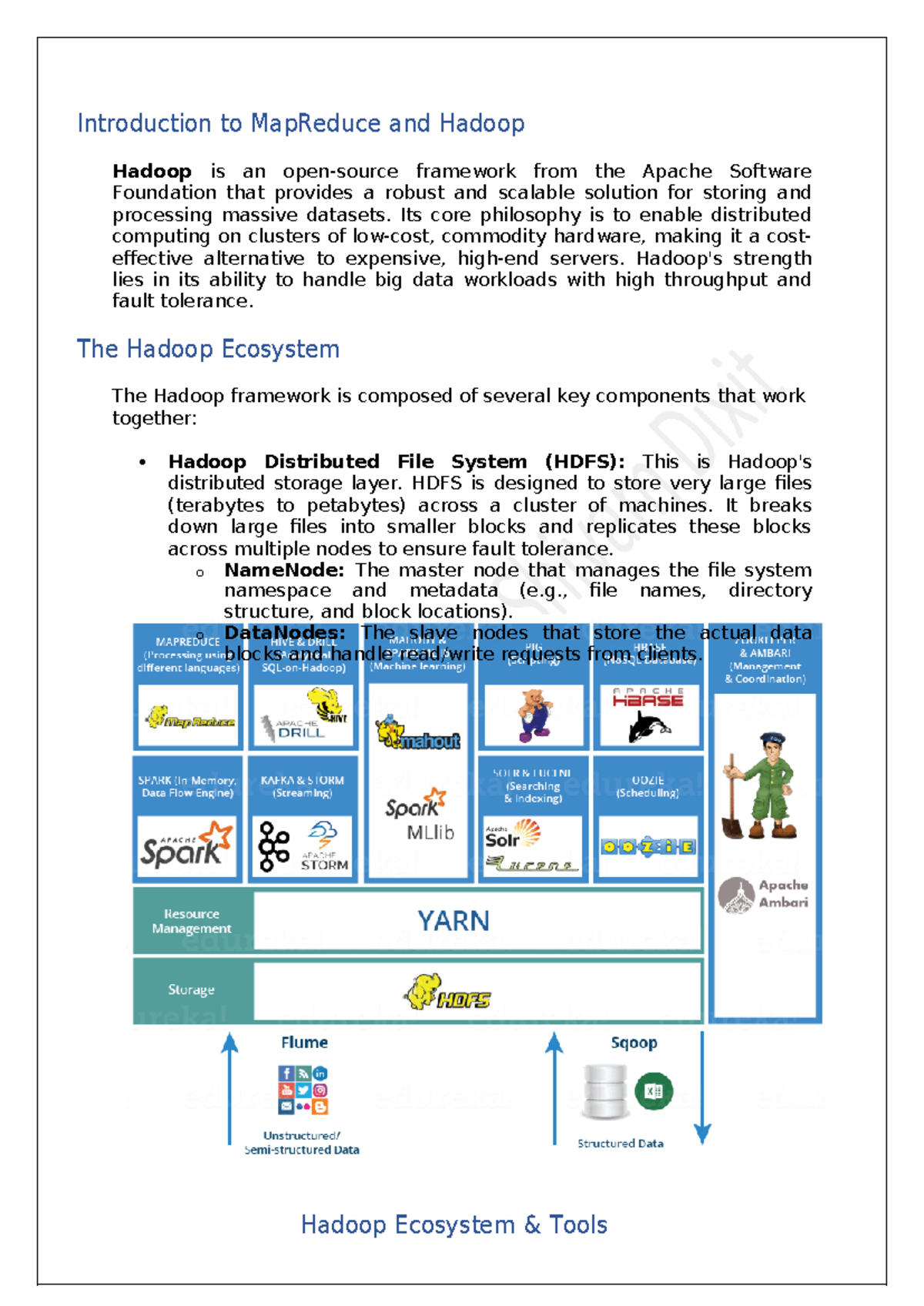 Unit 5 DA: Introduction to MapReduce and Hadoop Framework - Studocu