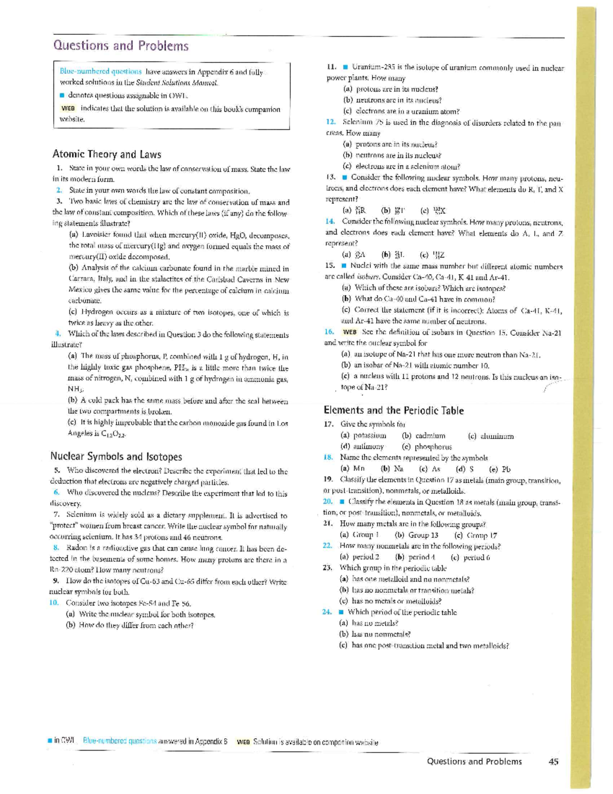 Ch2 Problems: Isotopes, Atomic Theory, and Chemical Laws - Studocu