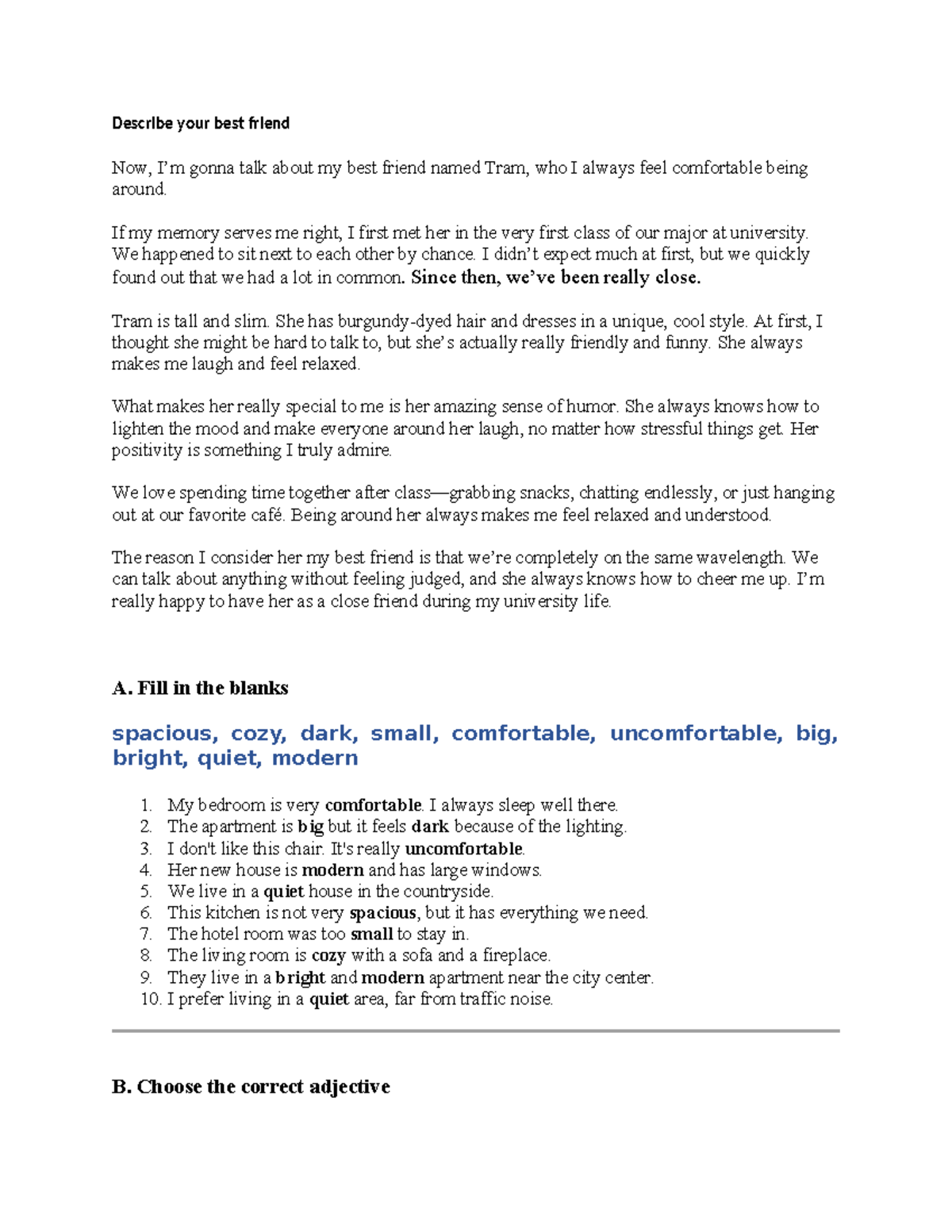 Best Friend Essay Notes - Homework Gia Hoàng - Studocu