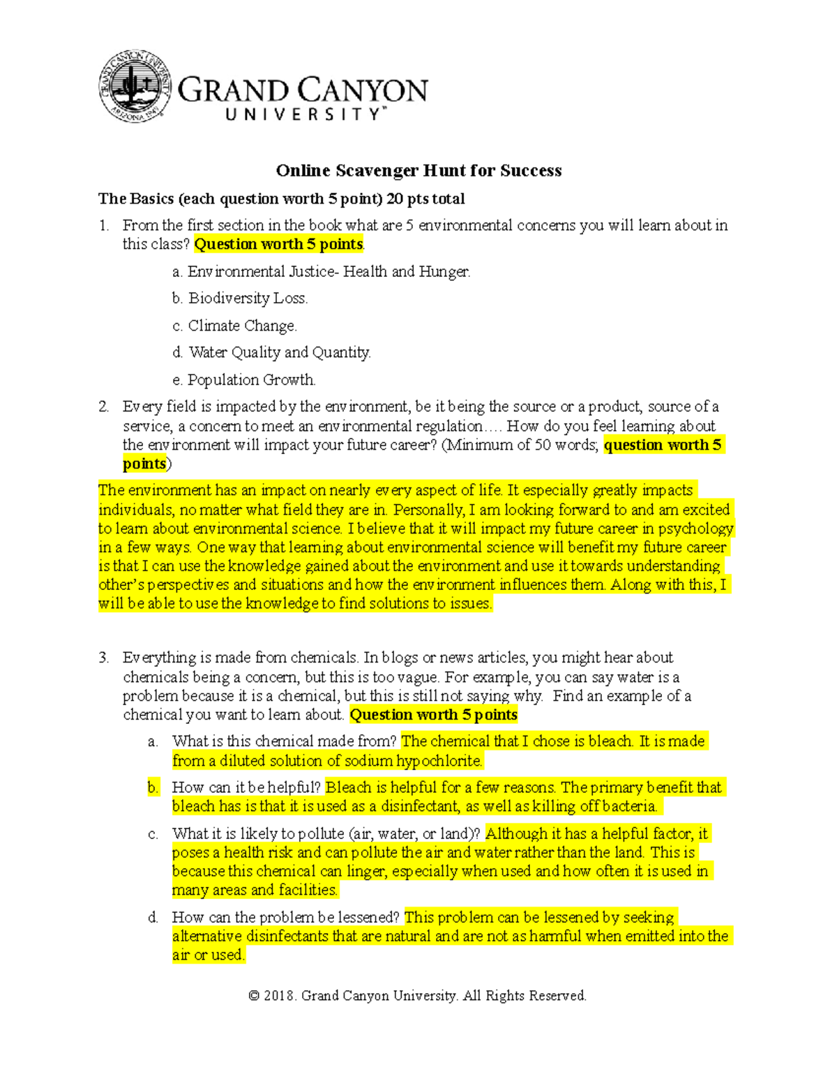 BIO 220 RS Online Scavenger Hunt for Success: Key Environmental Issues ...