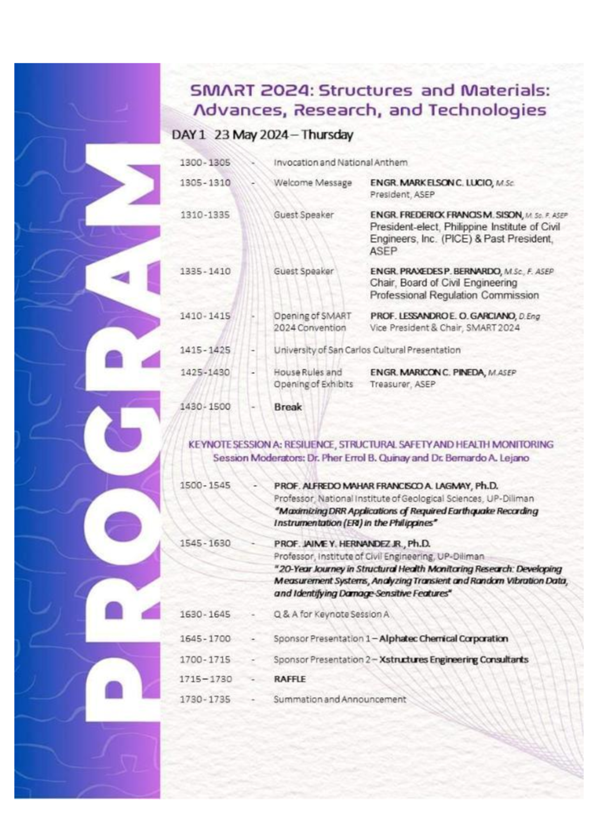 SMART 2024: Structures and Materials Conference Program - ASEP Cebu - Studocu
