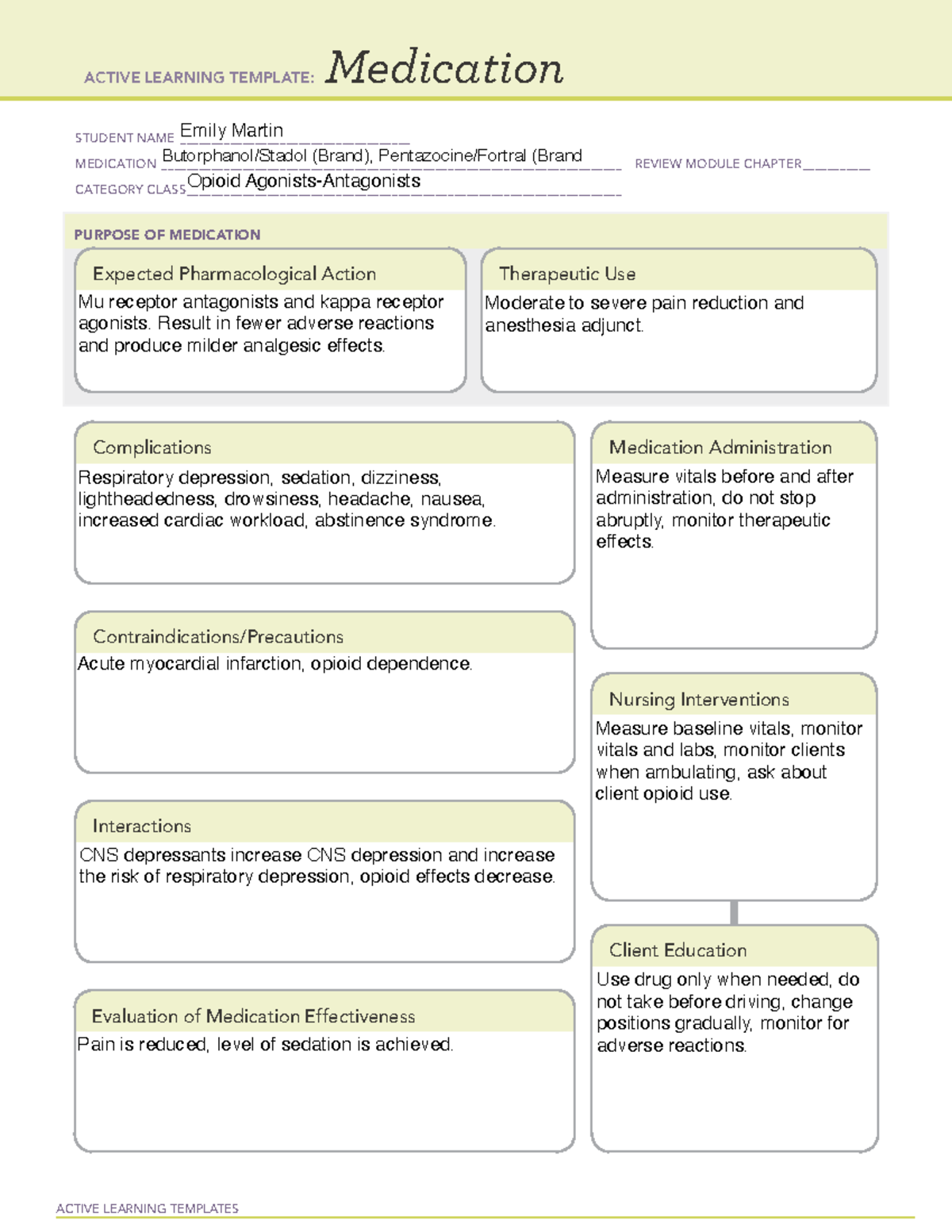 Opioid Agonists-Antagonists: Active Learning Template for Medications ...