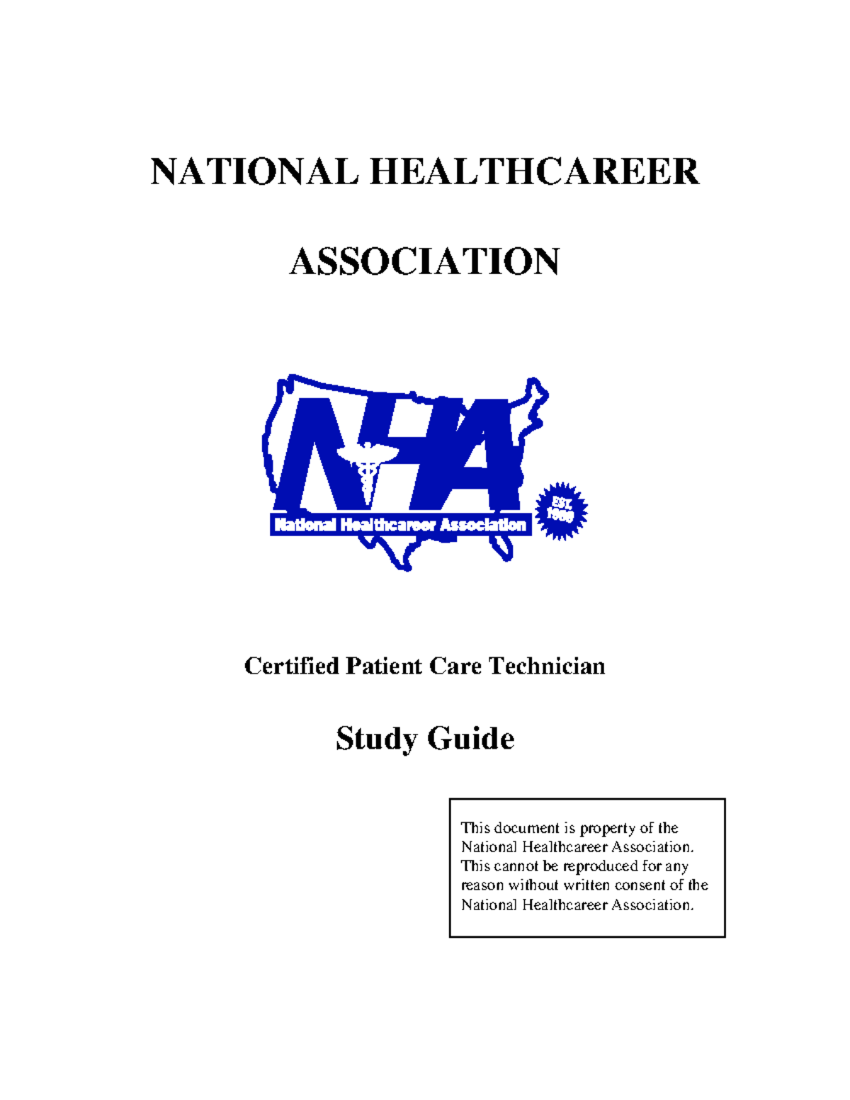 NHA CPCT Certified Patient Care Technician Exam Study Guide - Studocu